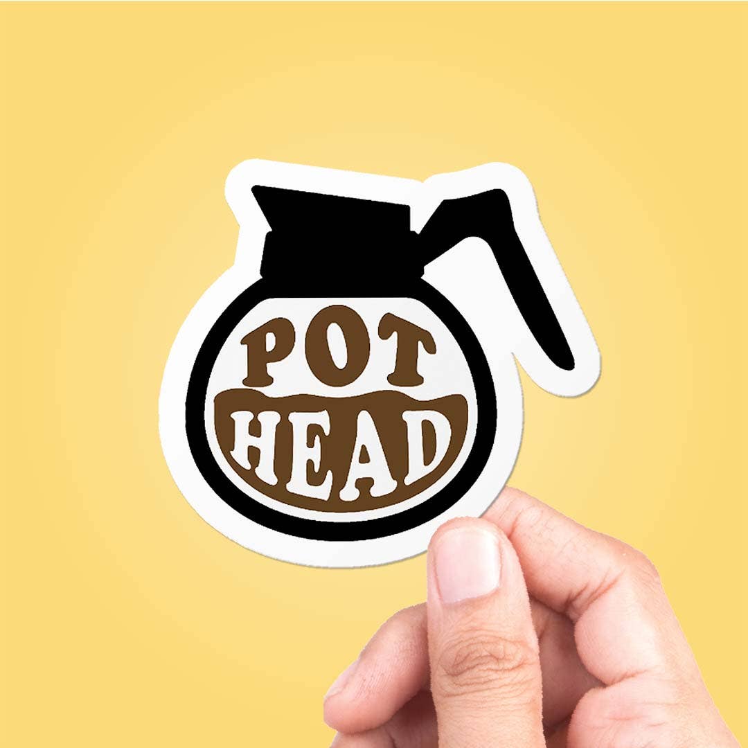 Coffee Pot Head Sticker Vinyl Decal | Yola's Cafe - Online Ordering for ...