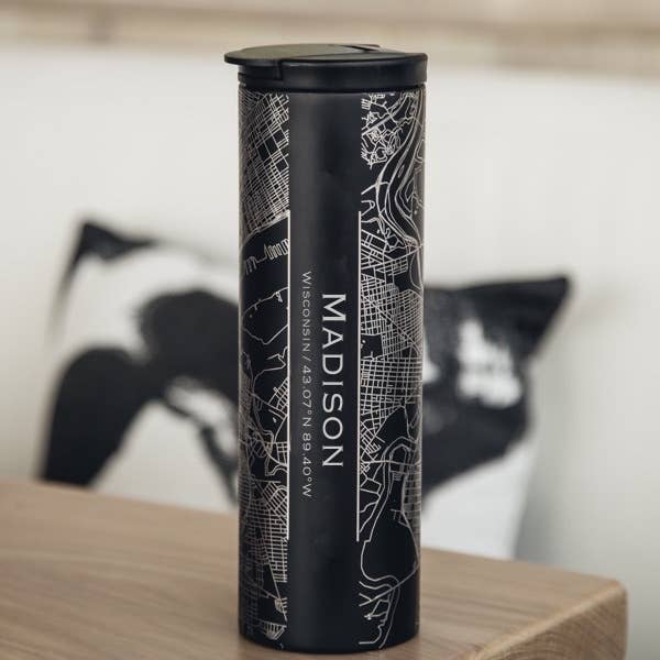JACE.design - Madison WI Map Tumbler in Matte Black | Yola's Cafe ...